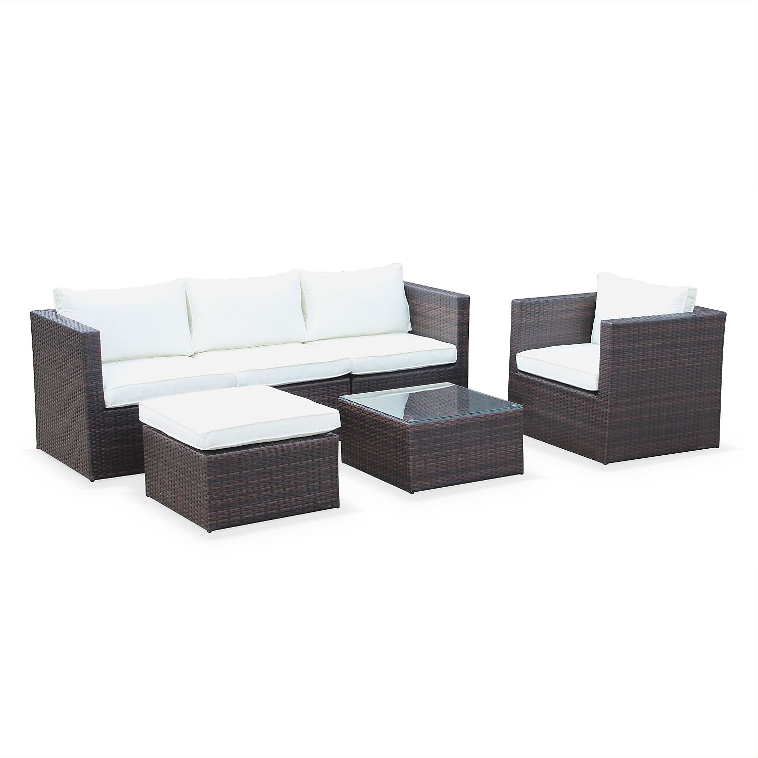 Alice's Garden Benito rattan and aluminium 5-seater garden sofa se cho