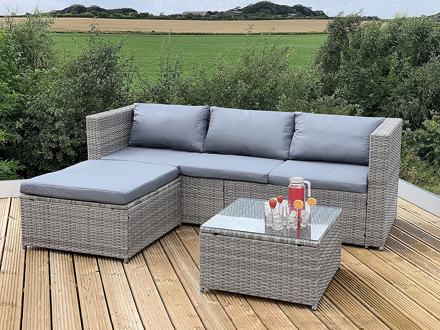 Garden Store Direct Victoria Modular 3 Piece Corner Lounge Chaise Set